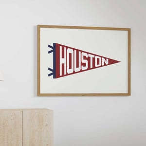 Houston Wall Art Printable, Houston Texas Pennant Flag Poster, Vintage ...
