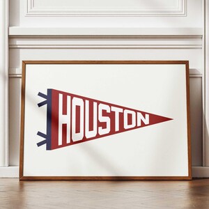 Houston Wall Art Printable, Houston Texas Pennant Flag Poster, Vintage ...