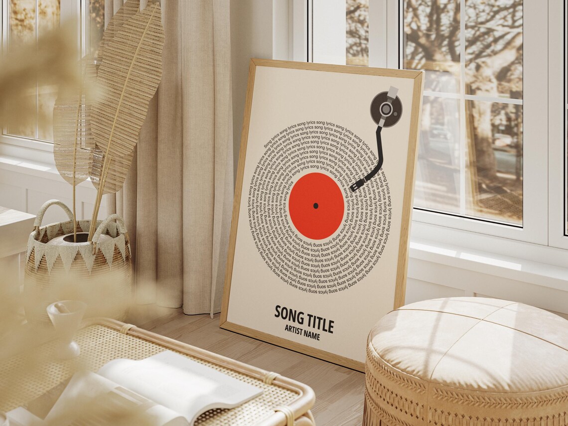 Custom Song Lyrics Print, Personalised Music Poster, Customizable Music ...