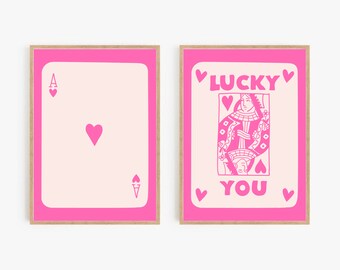 Hot Pink Ace Card - Etsy