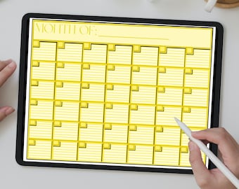 Undated Printable Calendar Digital Download Instant - Etsy