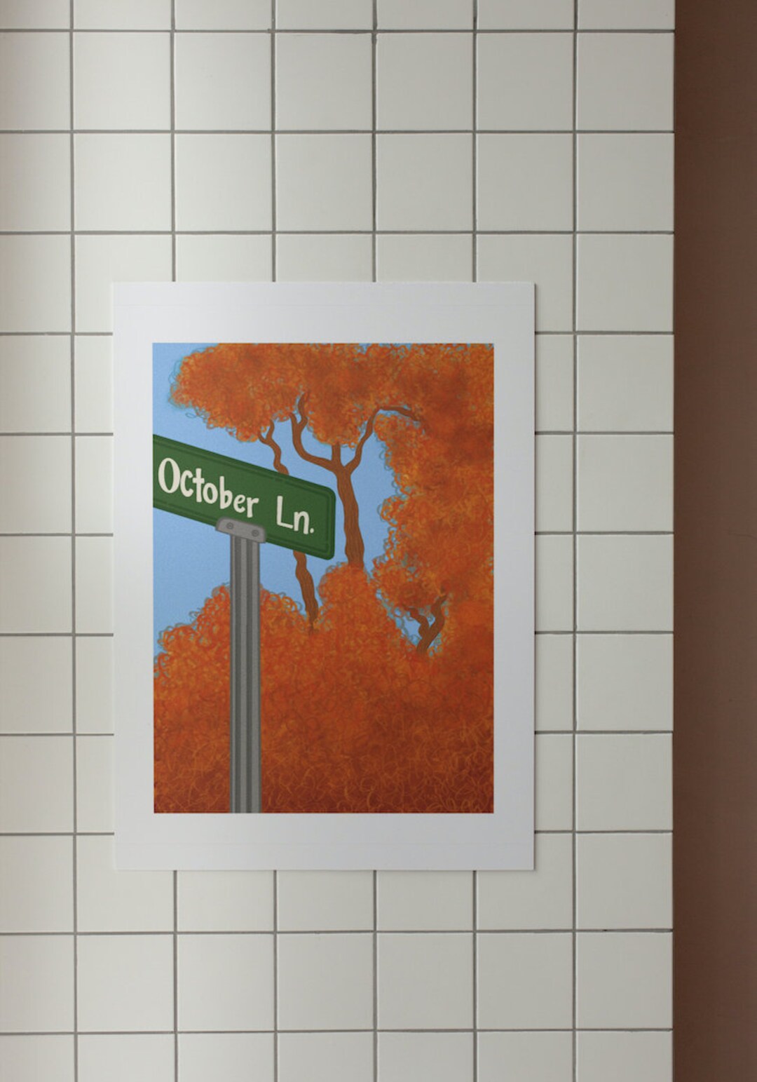 Fall Wall Art, Instant Download, "october Lane", Fall Decor - Etsy