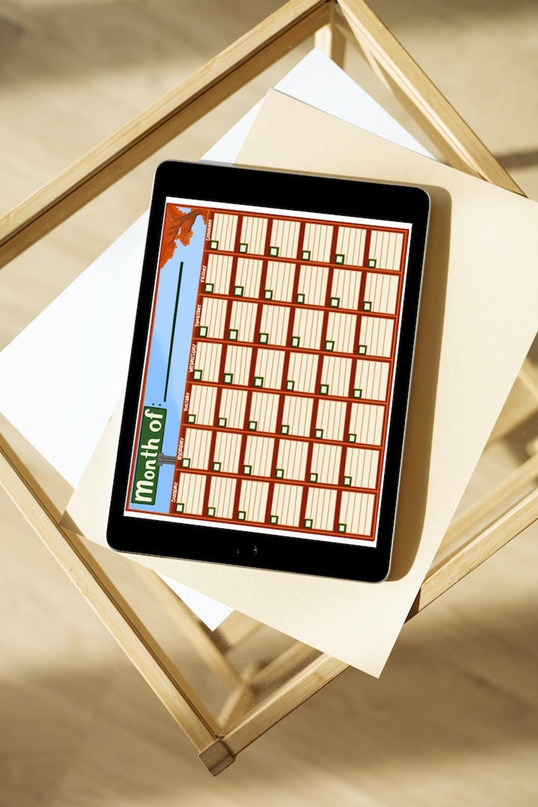 Fall Printable Calendar, Undated, Monthly Blank Calendar, Digital ...