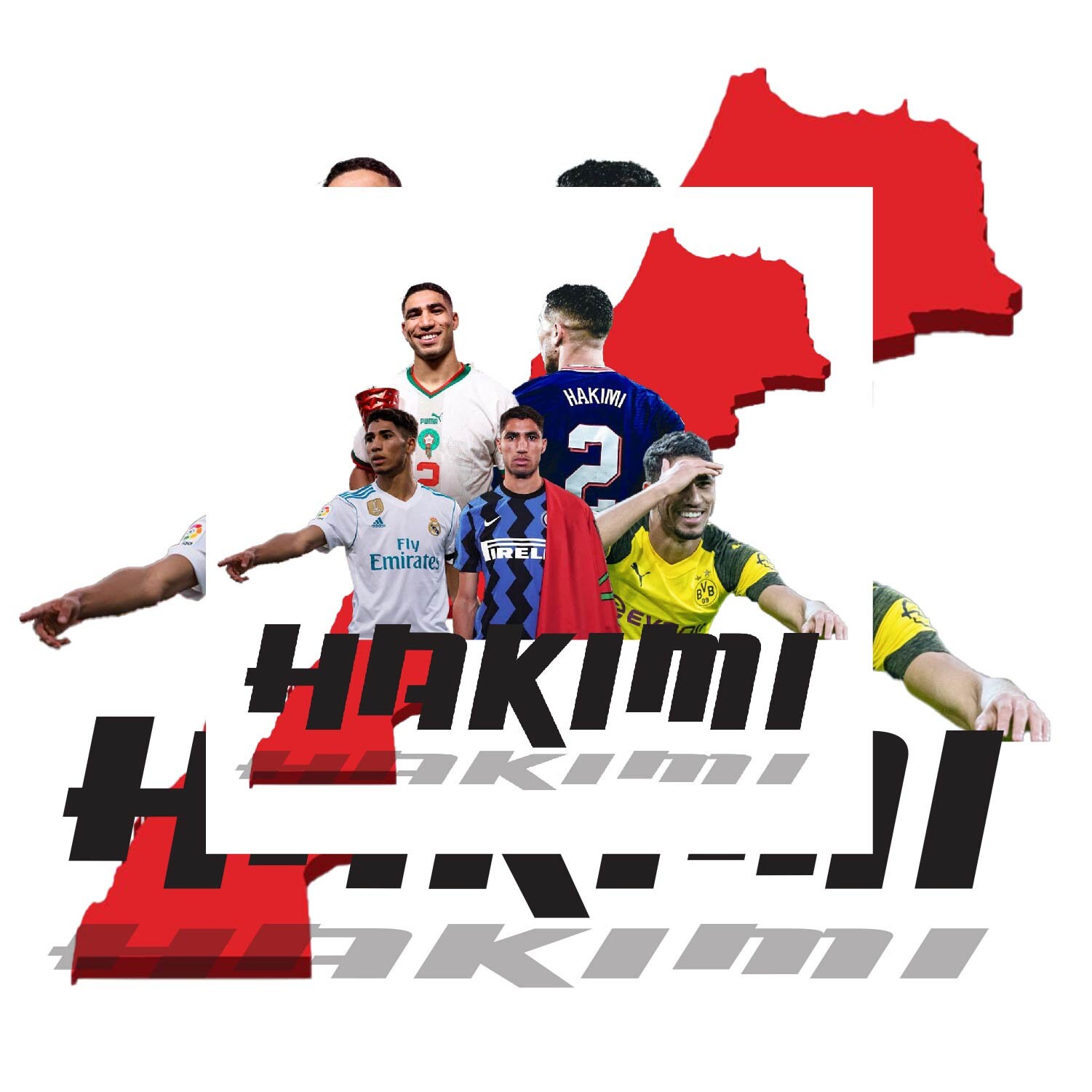 ACHRAF HAKIMI Photo Png Printable T-shirt Design Soccer Instant ...