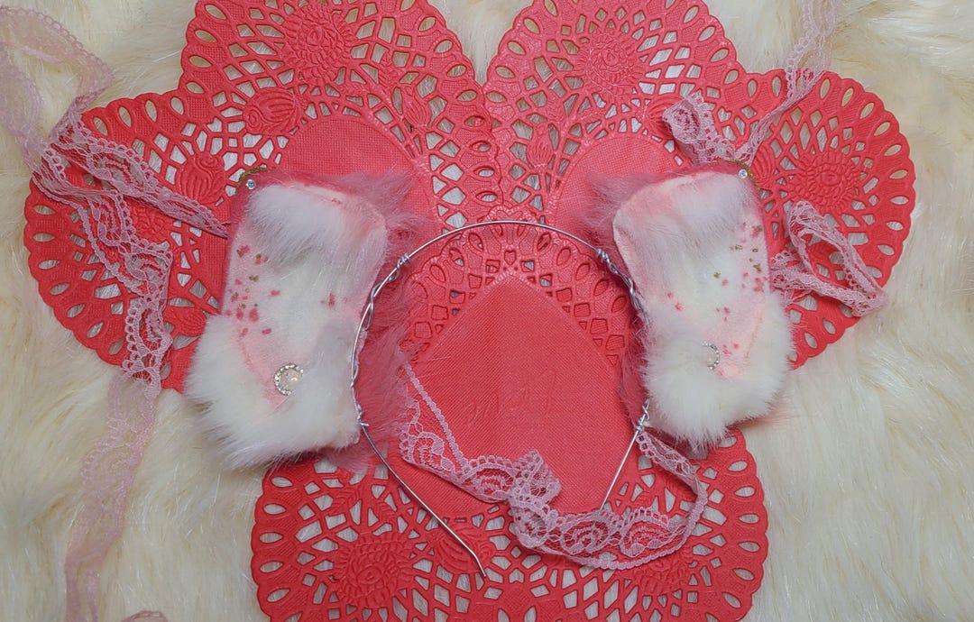Raspberry White Chocolate Hyena Ears premade, Ready to Ship - Etsy