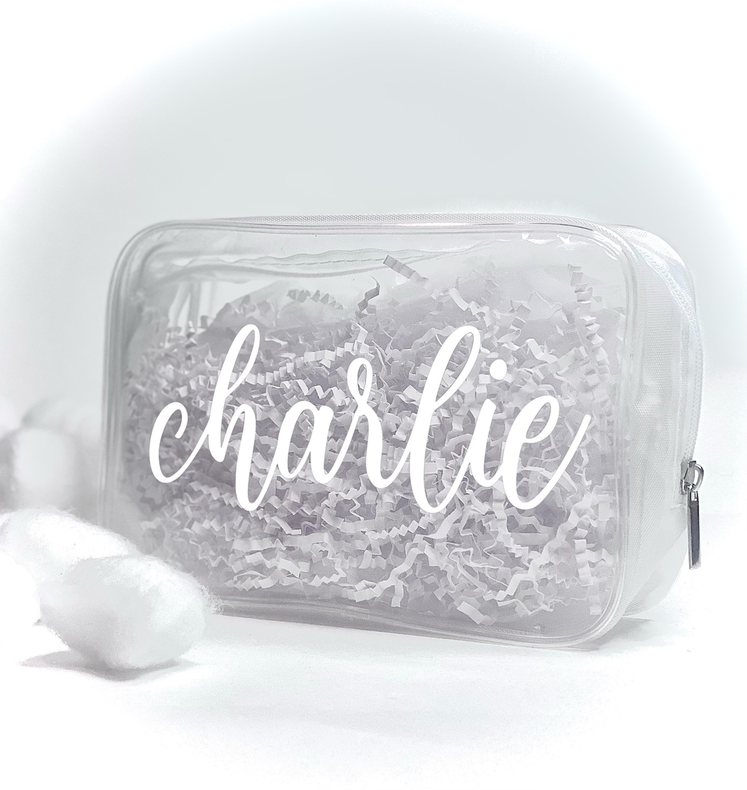 Personalized Clear Transparent Toiletry Pouch| Travel Custom Makeup ...