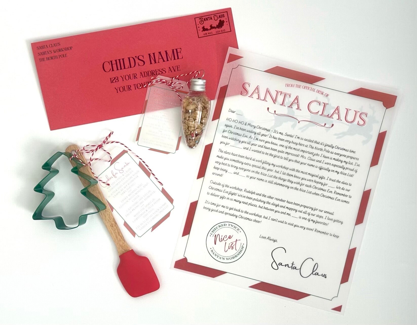 Personalized Letter From Santa Package | Bundle W/ Magic Reindeer Food ...