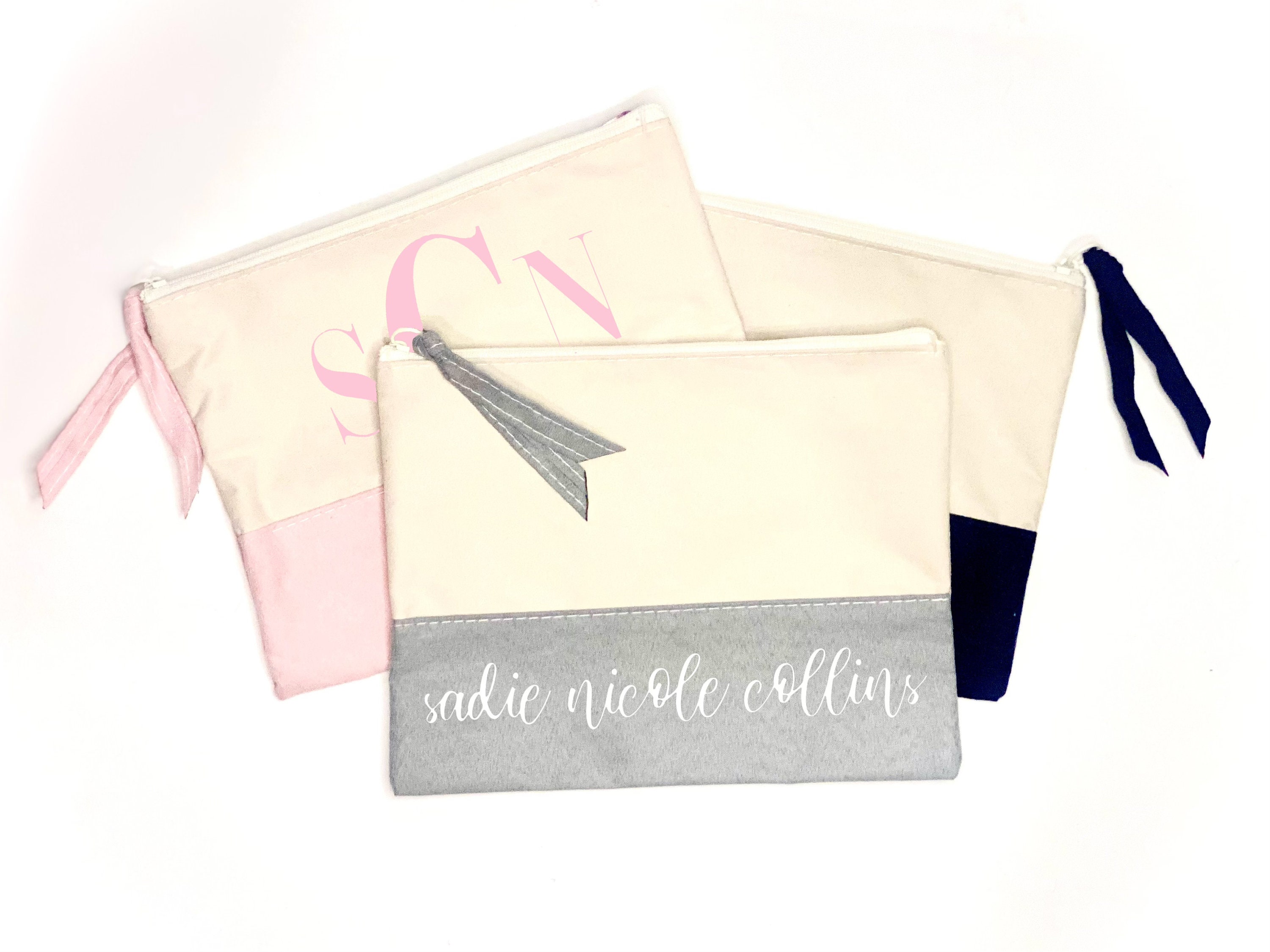 Personalized Zipper Pouch Custom Toiletry/jewelry/pencil Bag - Etsy