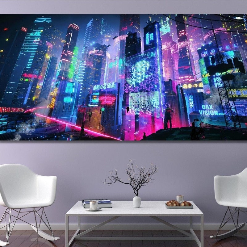 Neon Canvas Art - Etsy