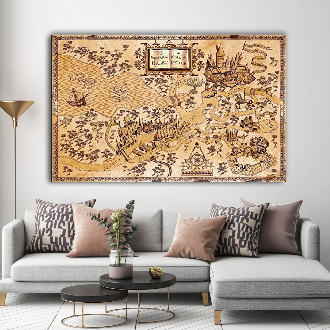 Wizarding World, Map Best Movies, Canvas Wall Art, Harry Map Canvas ...