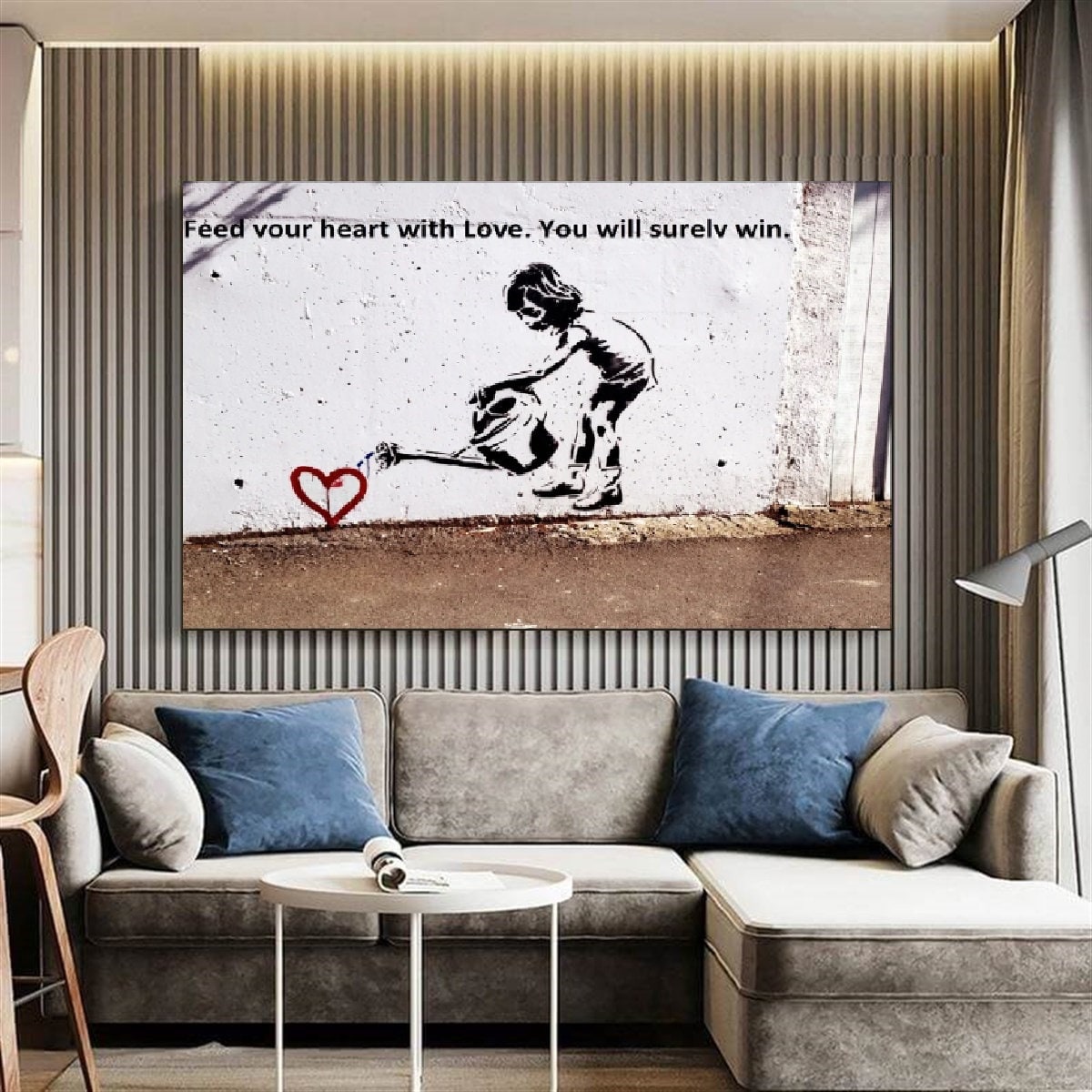 Bansky,heart Watering Graffiti, Bansky Canvas,little Girl, Bansky ...
