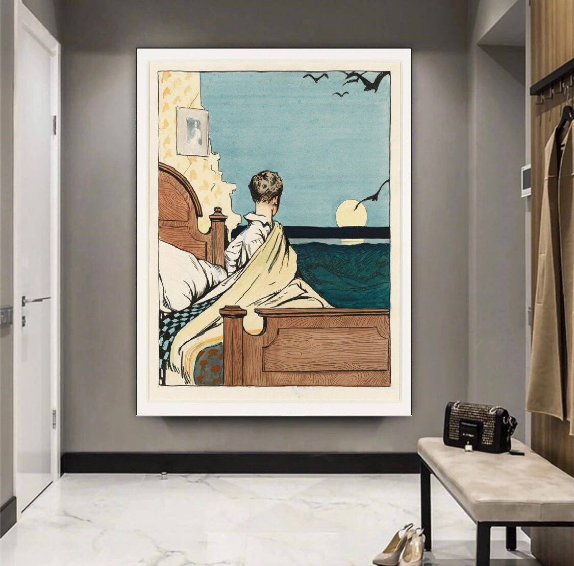 Edward Hopper, Boy and Moon , Living Room Decor,edward Hopper Art ...