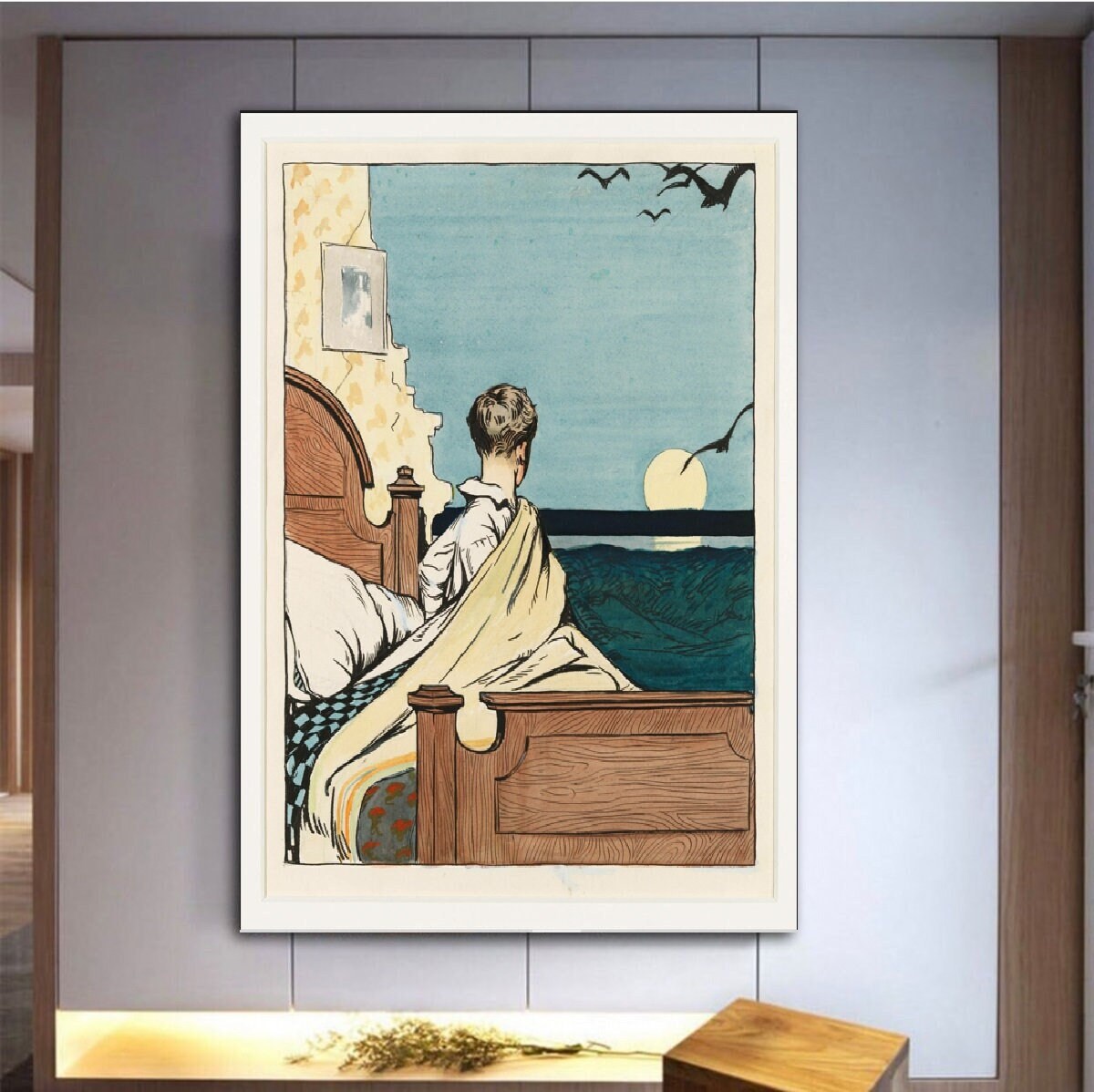Edward Hopper, Boy and Moon , Living Room Decor,edward Hopper Art ...