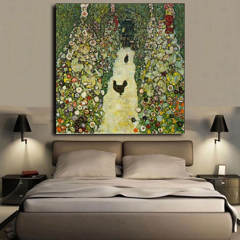Gustav Klimt, Garden Path, With Hens,gustav Klimt Art,gustav Klimt ...