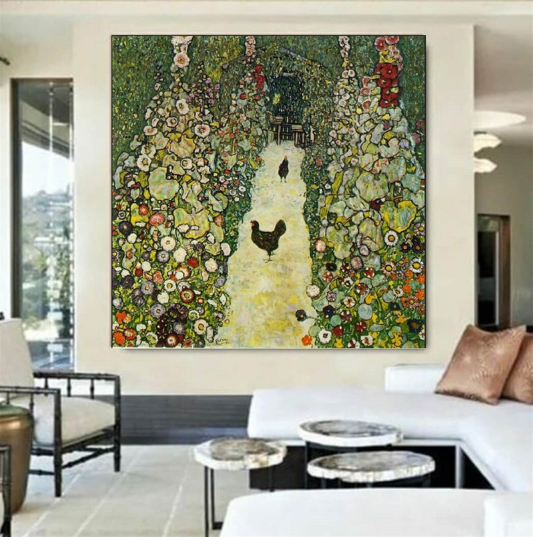 Gustav Klimt, Garden Path, With Hens,gustav Klimt Art,gustav Klimt ...