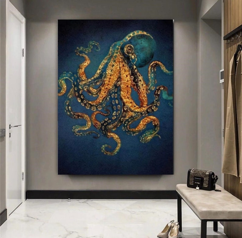 Octopus,octopus Poster, Abstract Wall Art,octopus Canvas , Abstract ...