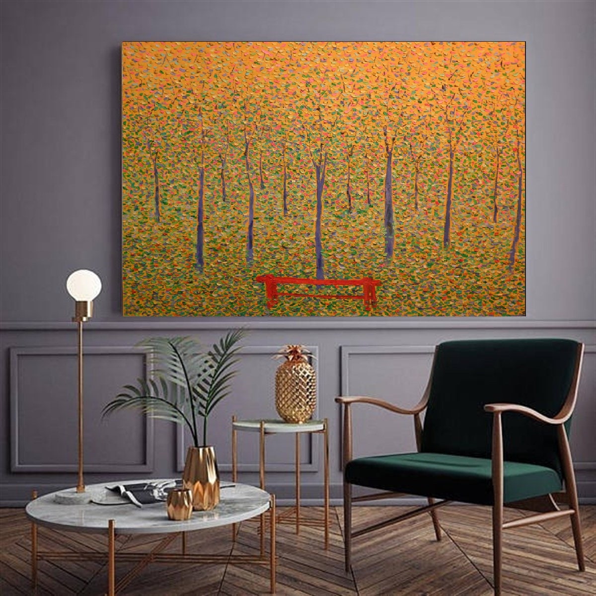 Georges Seurat, Red Park Bench ,georges Seurat Art,red Park Decor,park ...