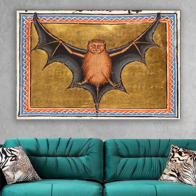 Aberdeen Bestiary Bat 12th Century Illuminated Medieval - Etsy
