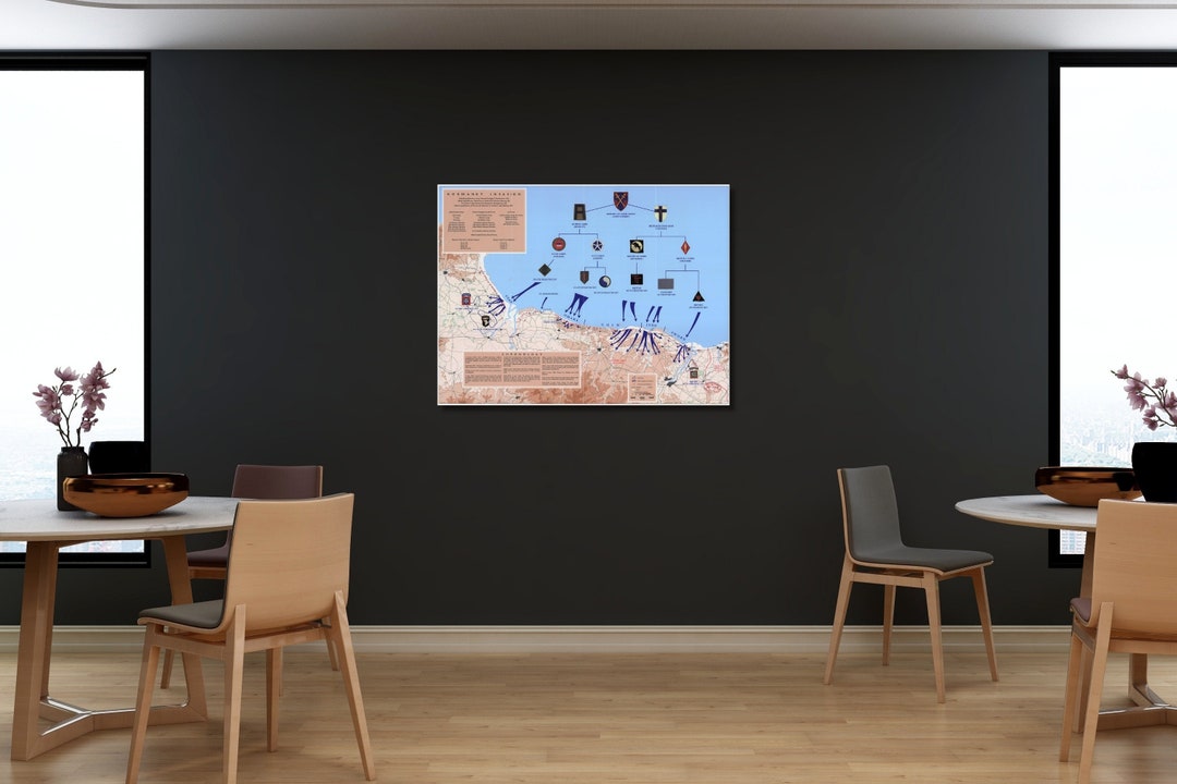 Map of D-day Normandy, 6th of June 1944, Normandy Map Art, Map Normandy ...
