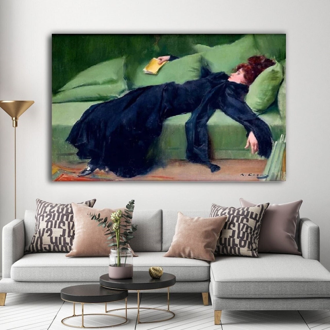 Decadent Young Womanramon Casas Painting Art Printwall Art - Etsy