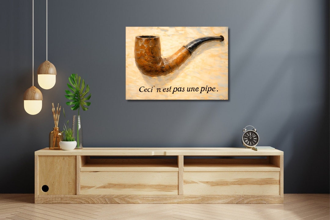 René Magritte, This is Not a Pipe, Digital Painting Art, Pipe Poster ...