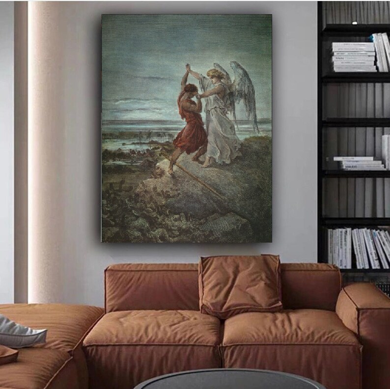 Gustave Dore, Jacob Wrestling With the Angel C1855 ,gustave Dore Art ...