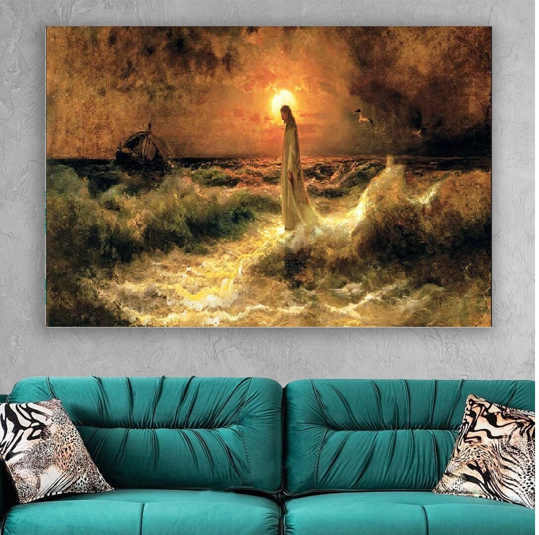 Christ Walking on the Water, by Julius Von Klever, Living Room Decor ...