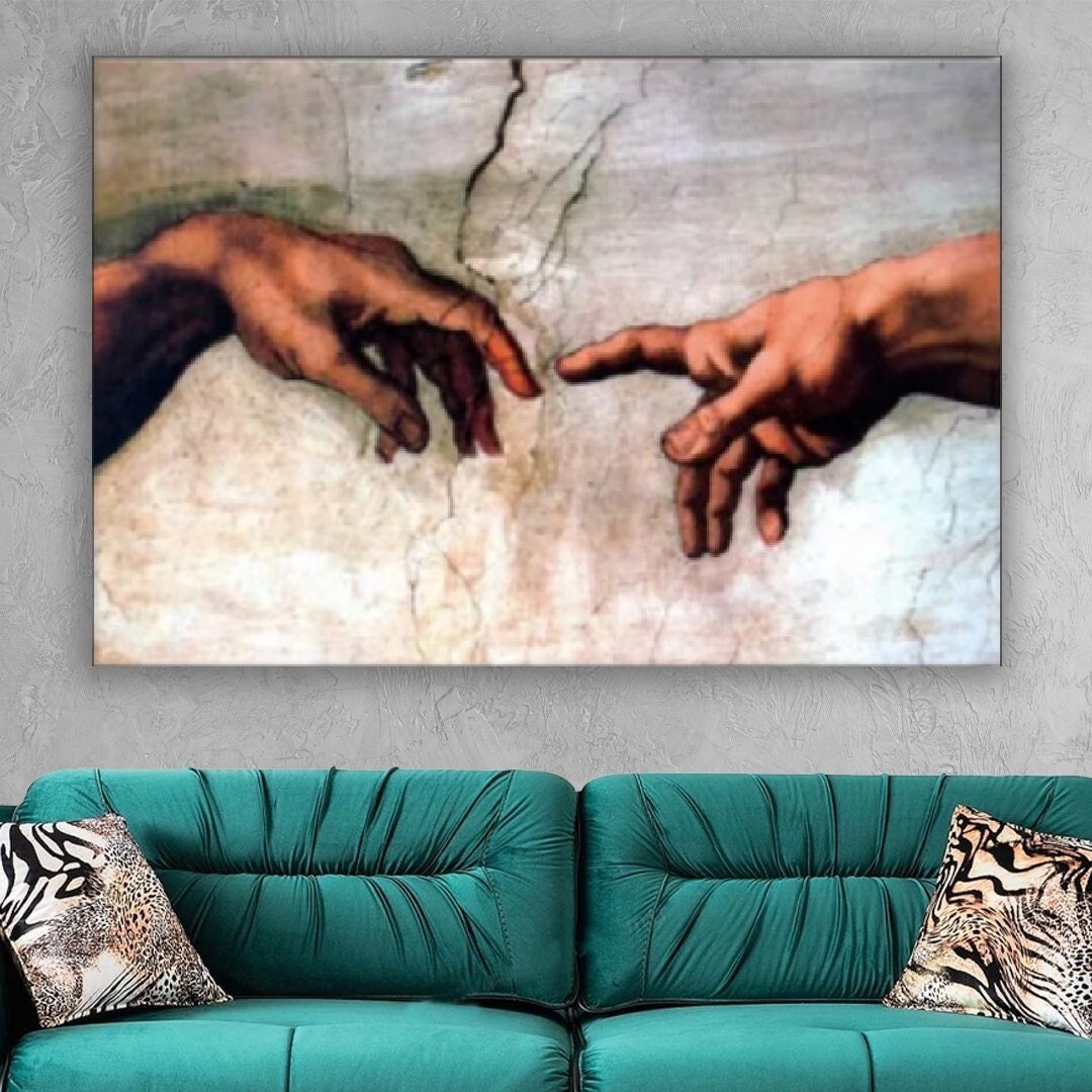 Michelangelo, the Creation of Adam,modern Artwork, Printable, Living ...