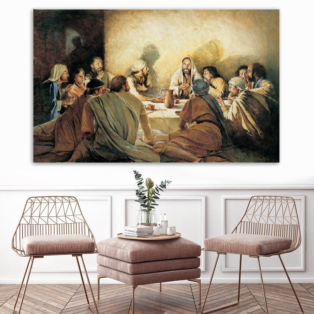 Last Supper Canvas Wall Art,last Supper Print Arts,jesus and Disciples ...