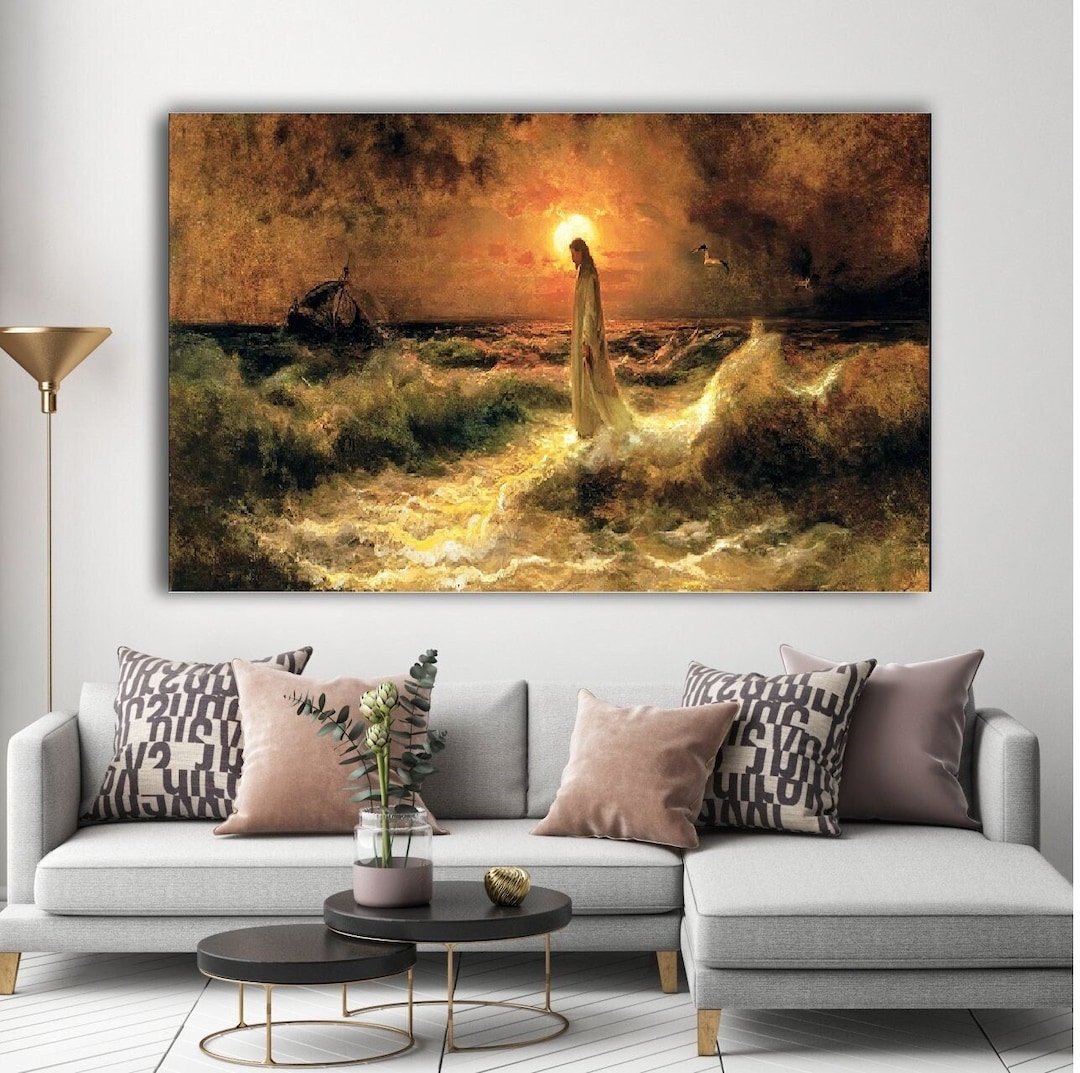 Christ Walking on the Water, by Julius Von Klever, Living Room Decor ...