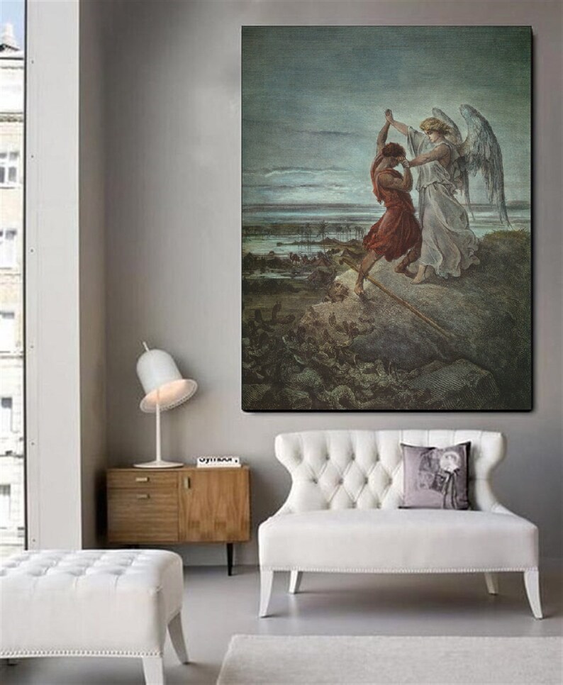 Gustave Dore, Jacob Wrestling With the Angel C1855 ,gustave Dore Art ...