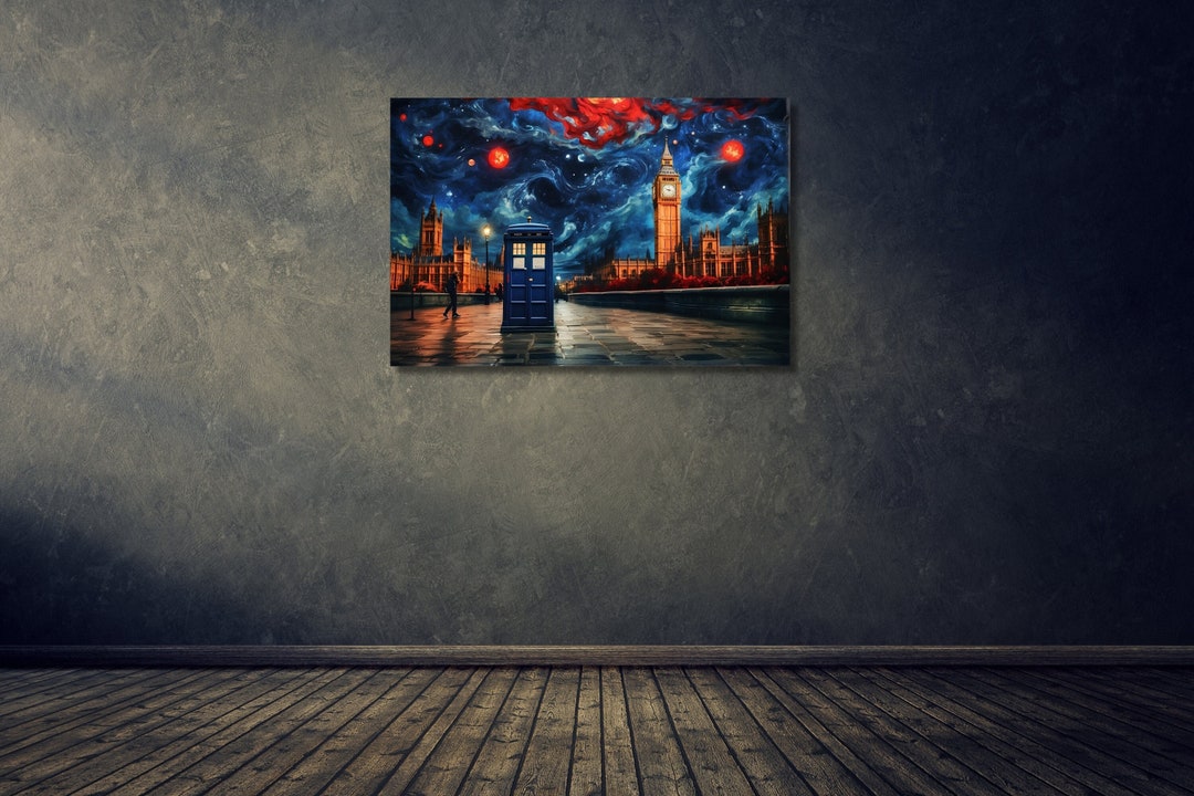 Tardis, Tardis Decor, Colorful Tardis, Van Gogh Tardis, Digital ...