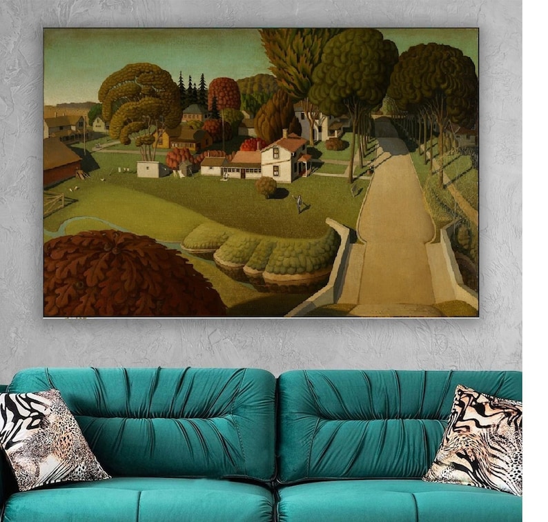 Grant Wood, the Birthplace of Herbert Hoover, 1931,grant Wood Art,grant ...