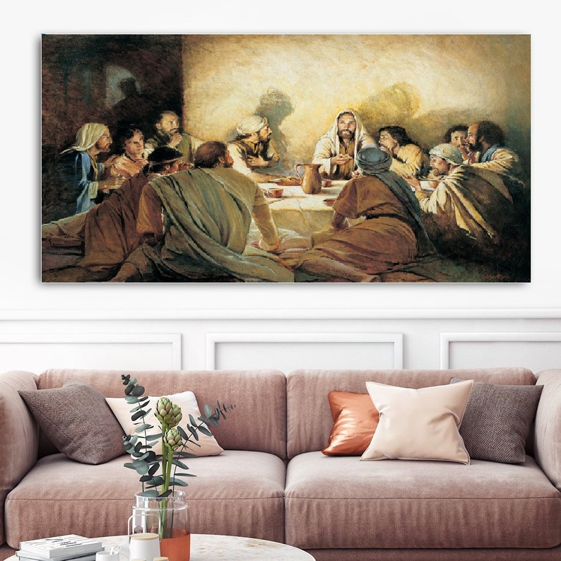 Last Supper Canvas Wall Art,last Supper Print Arts,jesus and Disciples ...