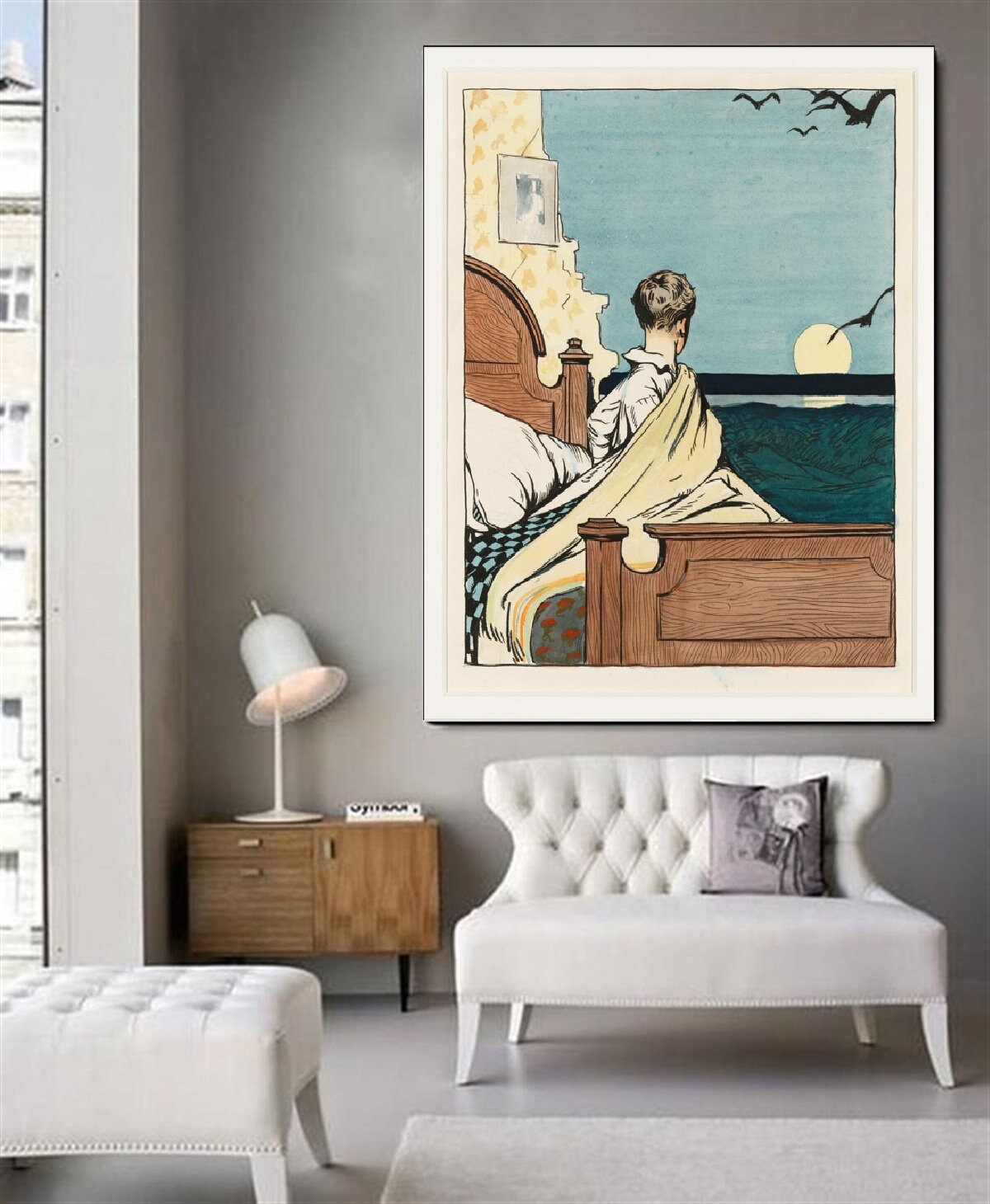 Edward Hopper, Boy and Moon , Living Room Decor,edward Hopper Art ...
