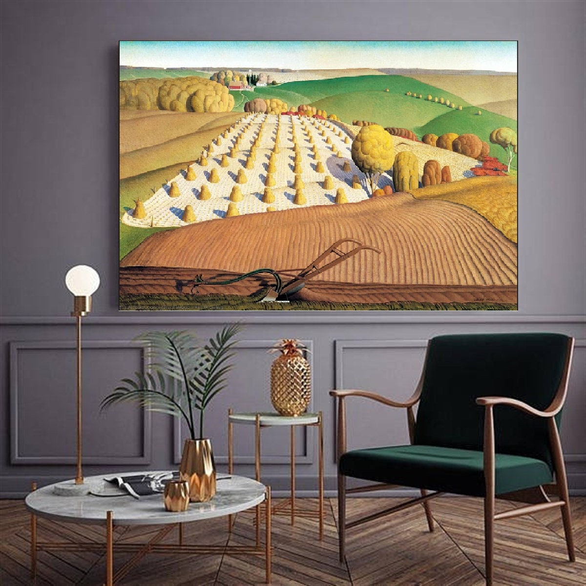 Grant Wood, Fall Plowing, 1931,fall Plowing Art,grant Wood Decor,fall ...
