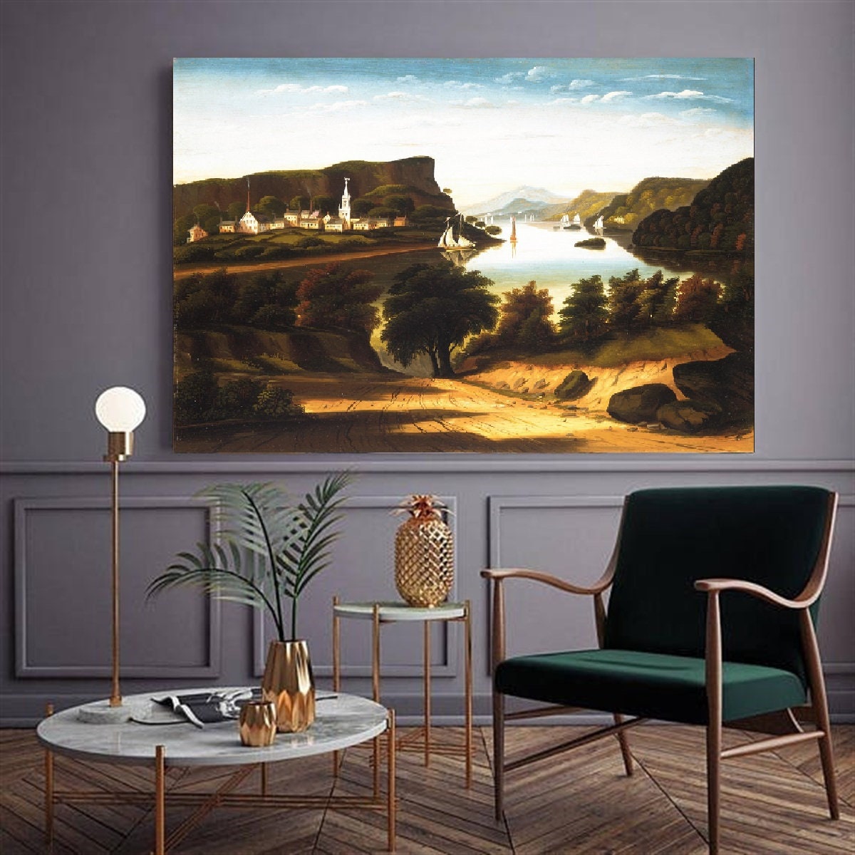 Thomas Chambers, Lake George and the Village of Caldwell ,canvas Print ...