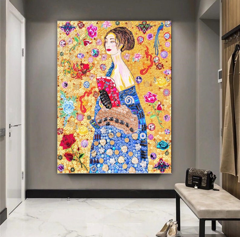 Gustav Klimt, Lady With, Fan Women, Famela, Living Room Decor, Gustav ...