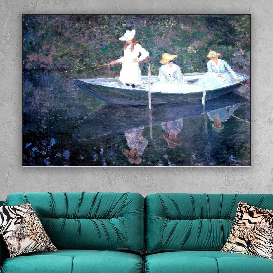 Claude Monet, in Norway the Boat at Giverny (1887),claude Monet Art,the ...