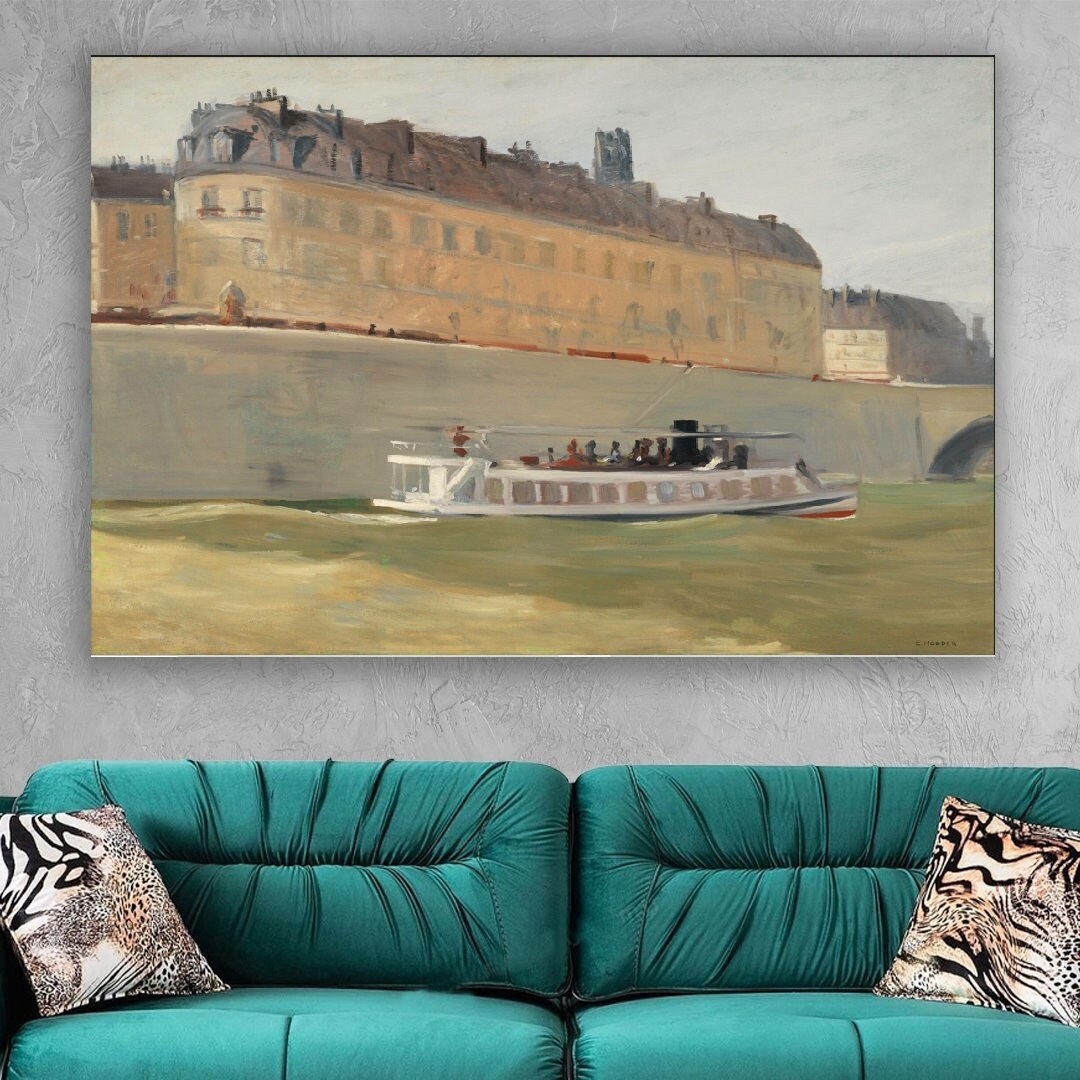 Edward Hopper, River Boat Whitney, Living Room Decor, Canvas Print ...