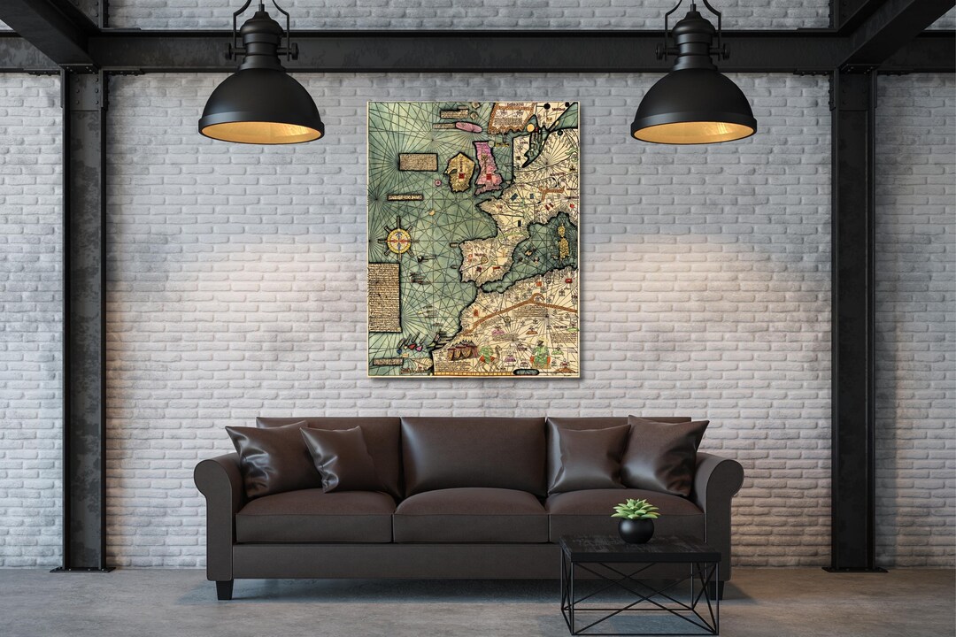 Medieval Map, All Kingdoms of the World, Catalan Atlas, 1375, Canvas ...