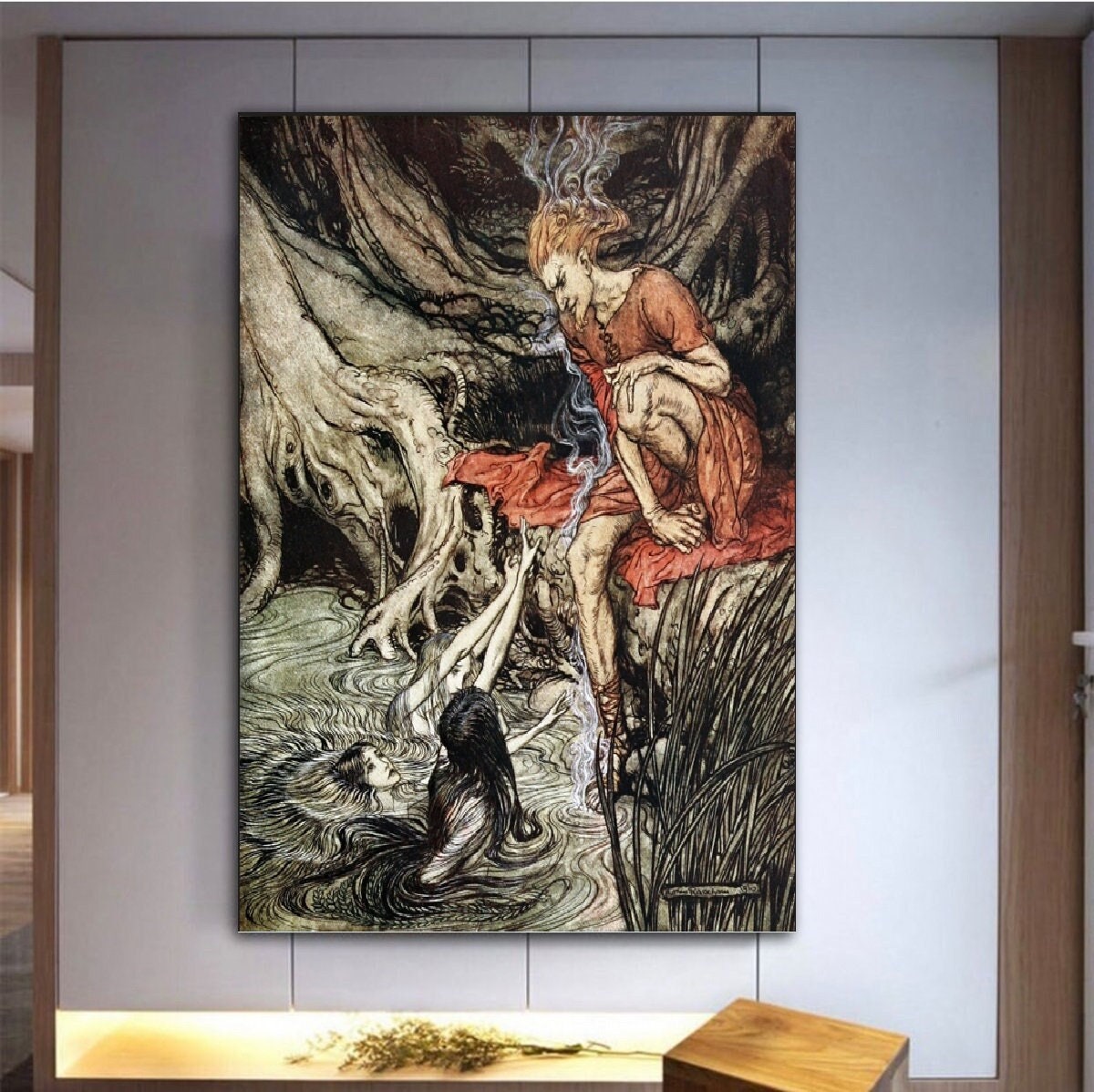 Arthur Rackham, Loge and the Rhinemaidens ,arthur Rackham ART, Living ...
