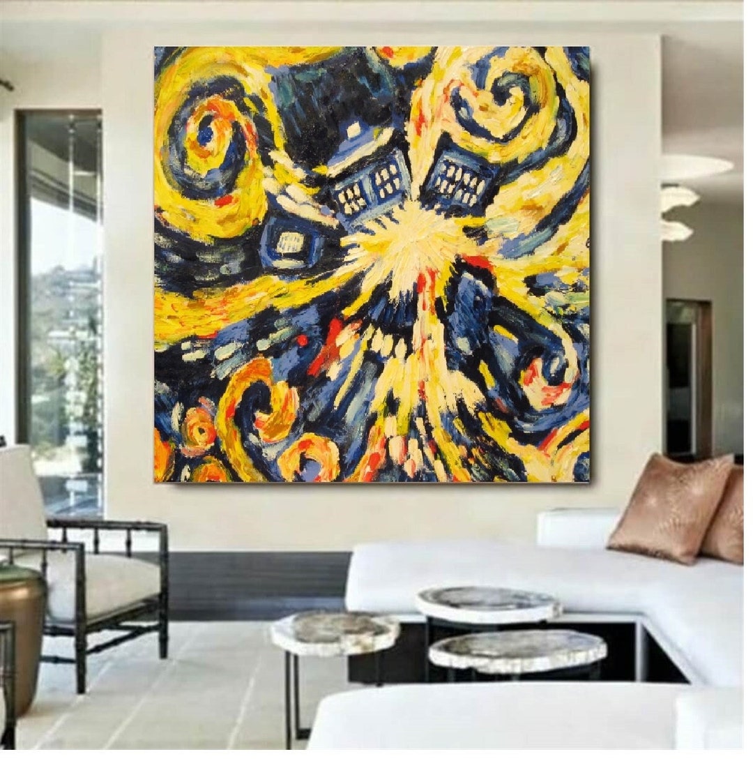 Van Gogh TARDIS, Van Gogh Print, Van Gogh Canvas,abstract Print Art ...