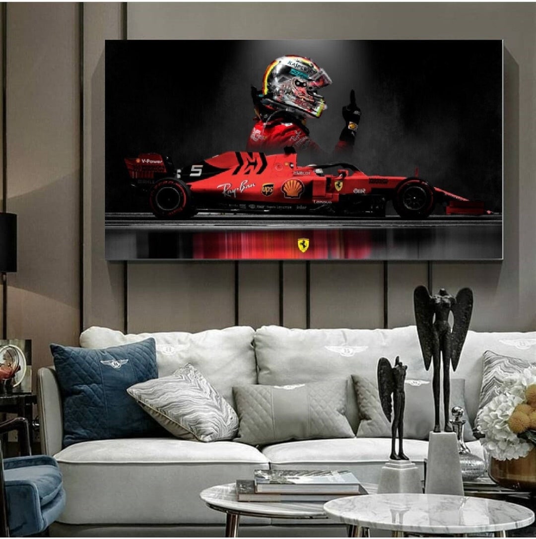 F1 Grand Prix,formula One Canvas,sebastian Vettel, F1 Wall Decor ...