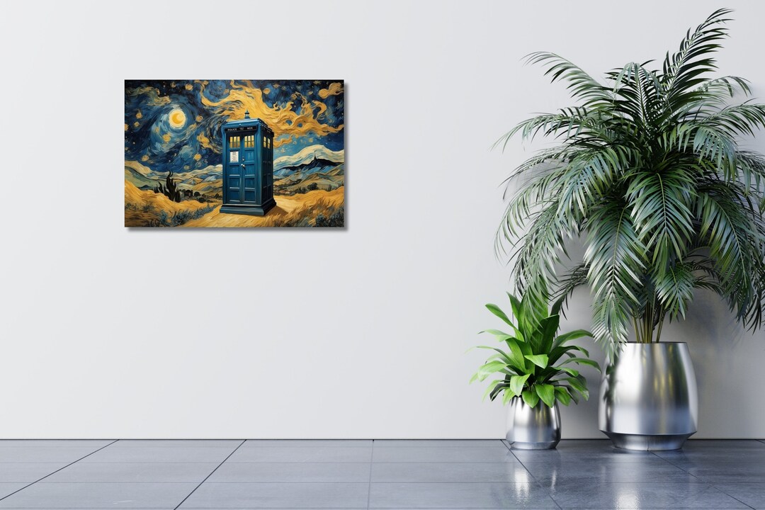 Tardis, Tardis Decor, Colorful Tardis, Van Gogh Tardis, Digital ...