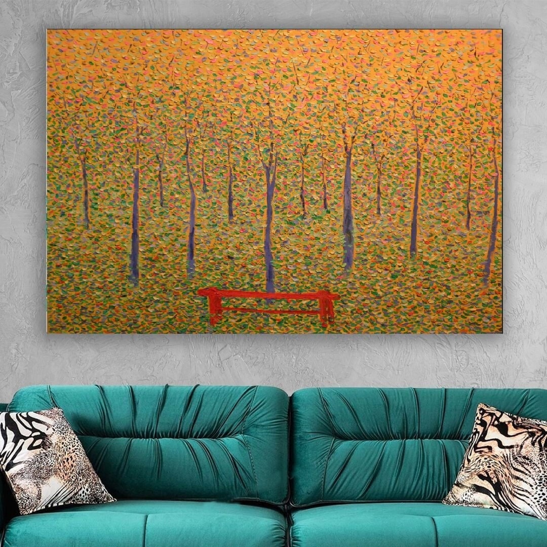 Georges Seurat, Red Park Bench ,georges Seurat Art,red Park Decor,park ...