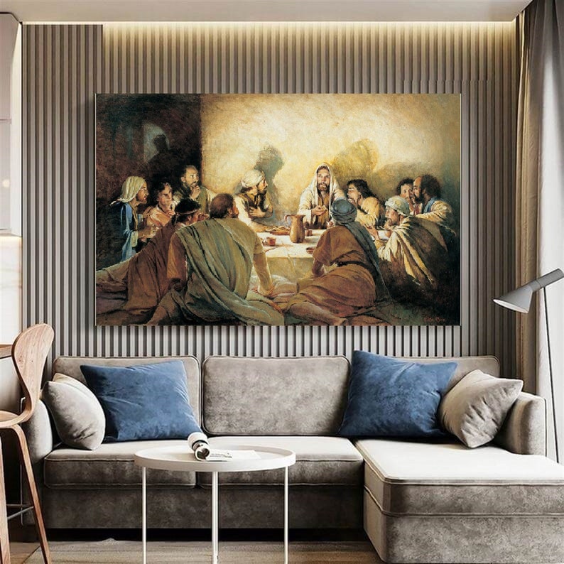 Last Supper Canvas Wall Art,last Supper Print Arts,jesus and Disciples ...