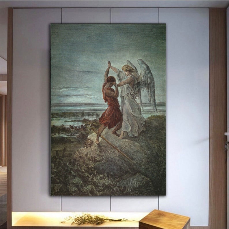 Gustave Dore, Jacob Wrestling With the Angel C1855 ,gustave Dore Art ...