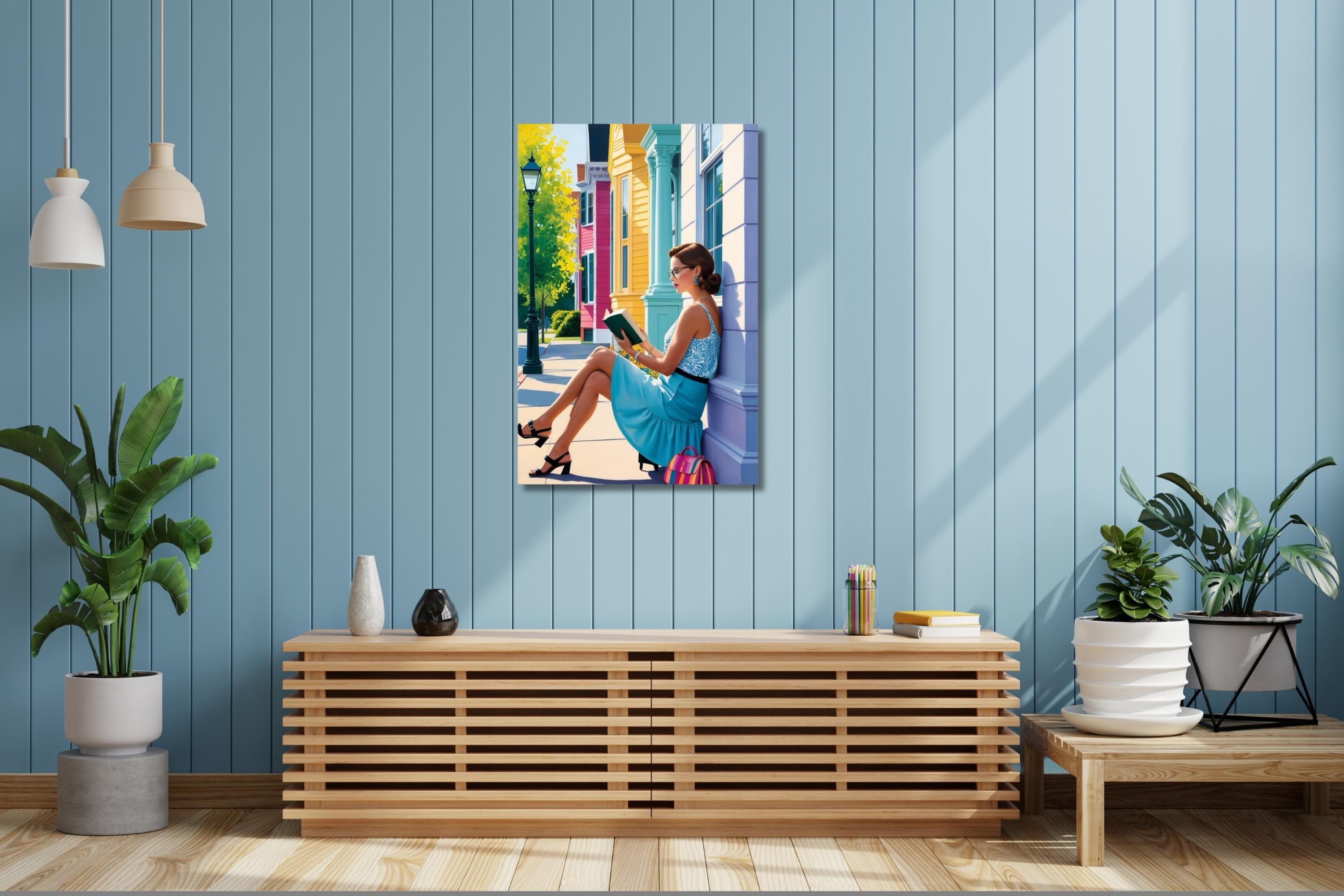 Edward Hopper, Woman Reading a Book, Style Summer, Canvas Wall Art ...