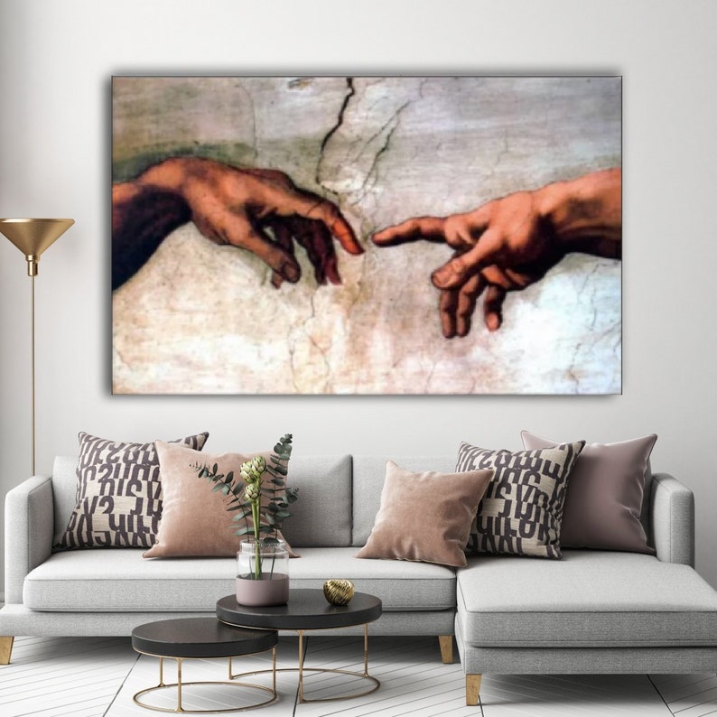 Michelangelo, the Creation of Adam,modern Artwork, Printable, Living ...